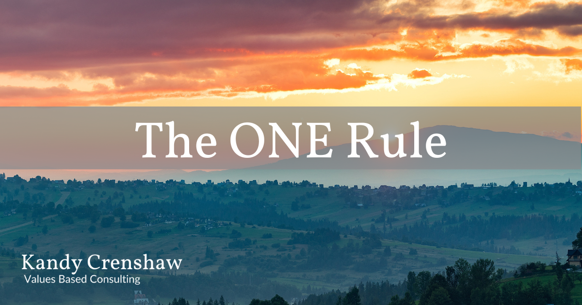 The ONE rule - Kandy Crenshaw